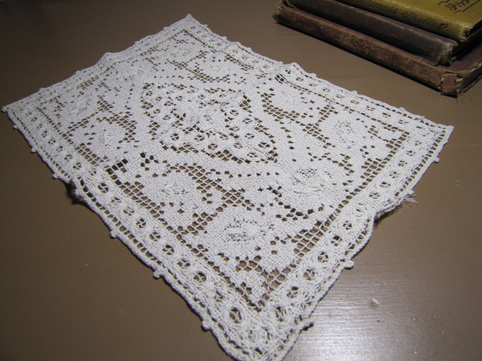 Heavy Crocheted Lace Table Cover Ecru Rectangular Shape | Etsy