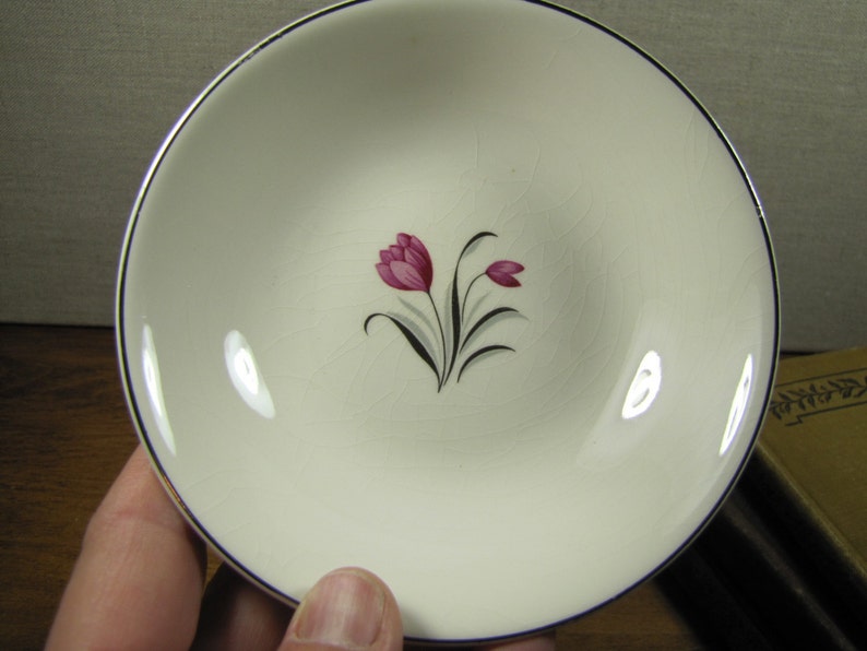 French Saxon China - Crocus Pattern - Pink, Gray and Black - Platinum ...