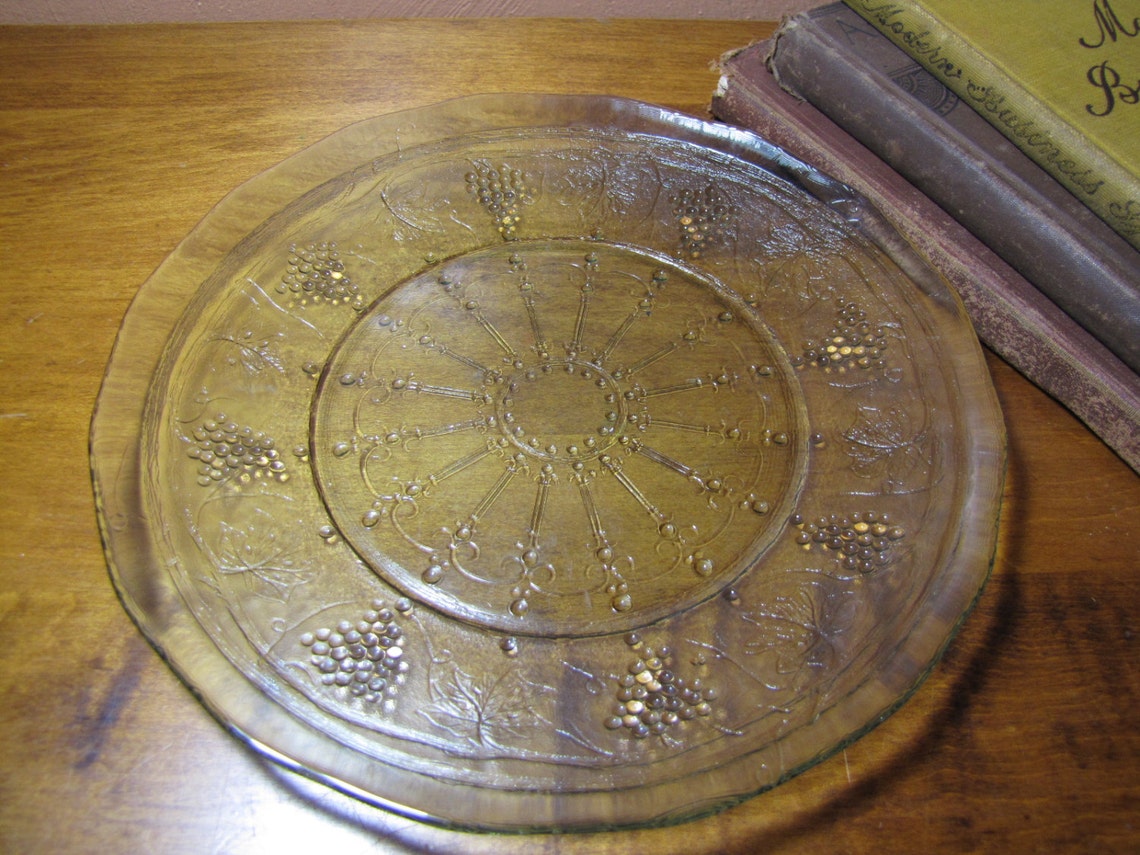 Vintage Pressed Glass Plate | Etsy