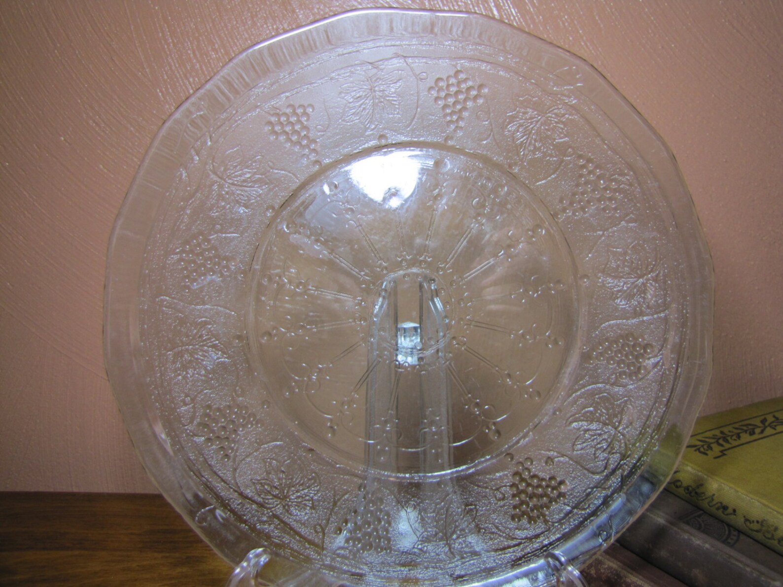 Vintage Pressed Glass Plate | Etsy