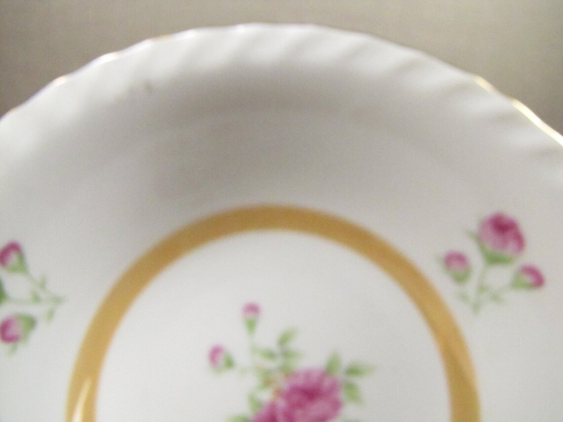 Vintage Vegetable Bowl Gold Accent Pink Roses - Etsy