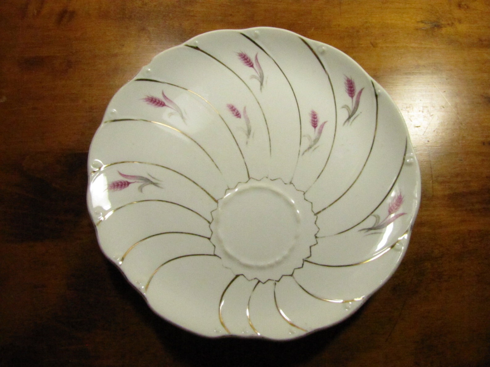 Vintage Yamaka China Snack Plate Pink Wheat - Etsy