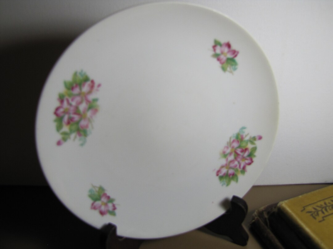 Vintage Porcelain Plate - Pink Flower Clusters - Made in Japan - Etsy