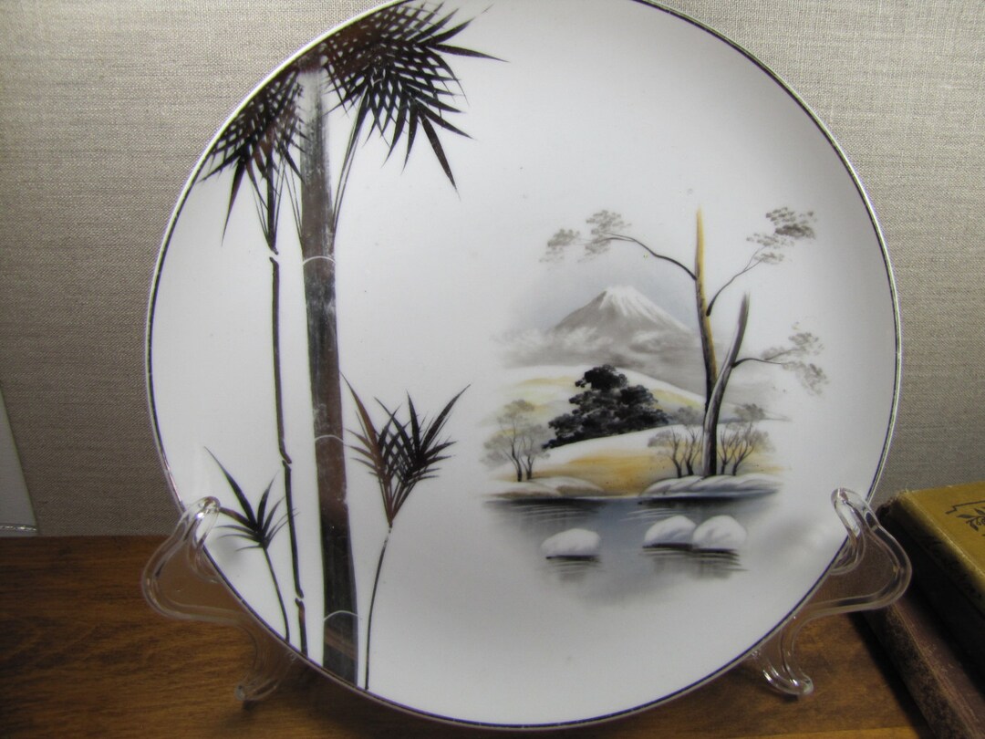 Vintage Lily China Hand Painted Plate - H. Hattori - Platinum Bamboo ...
