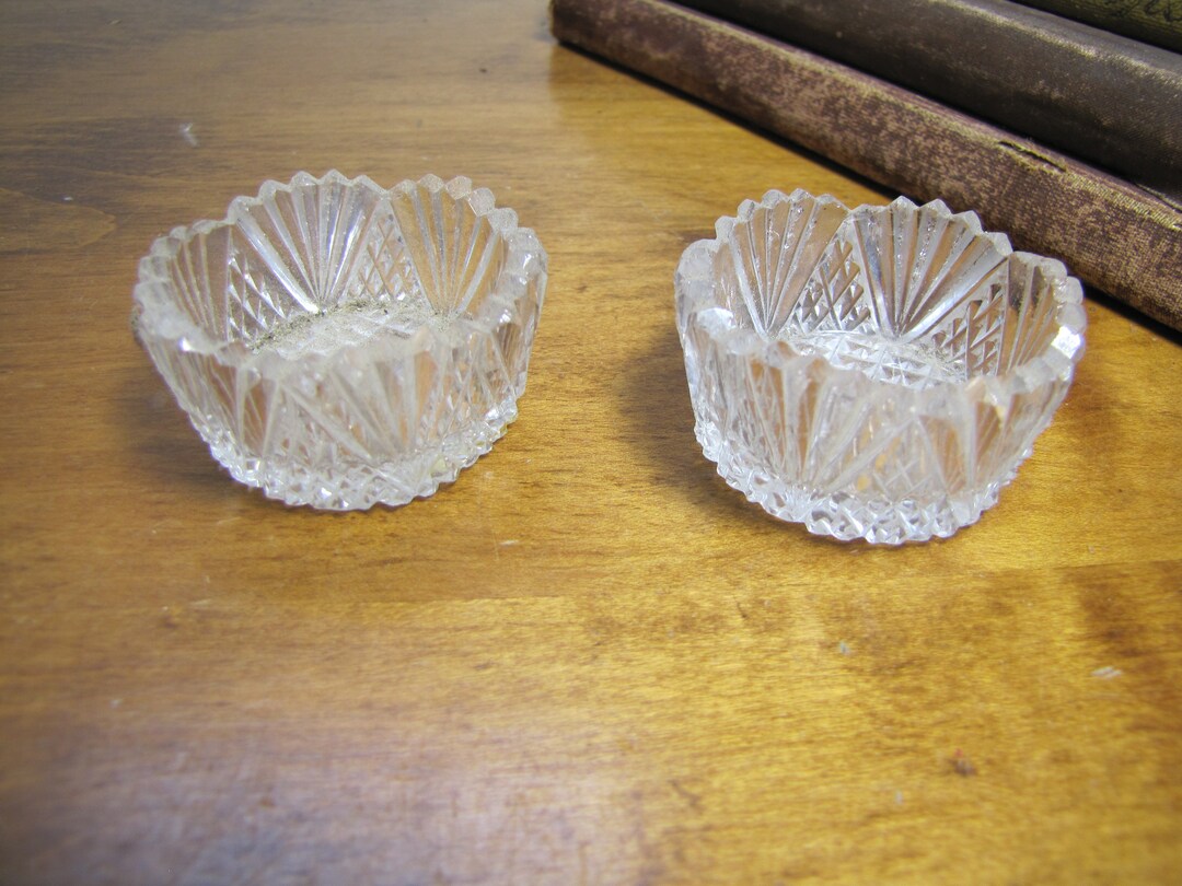 Two (2) Small Pressed Glass Salt Cellars - Individual Size - Etsy