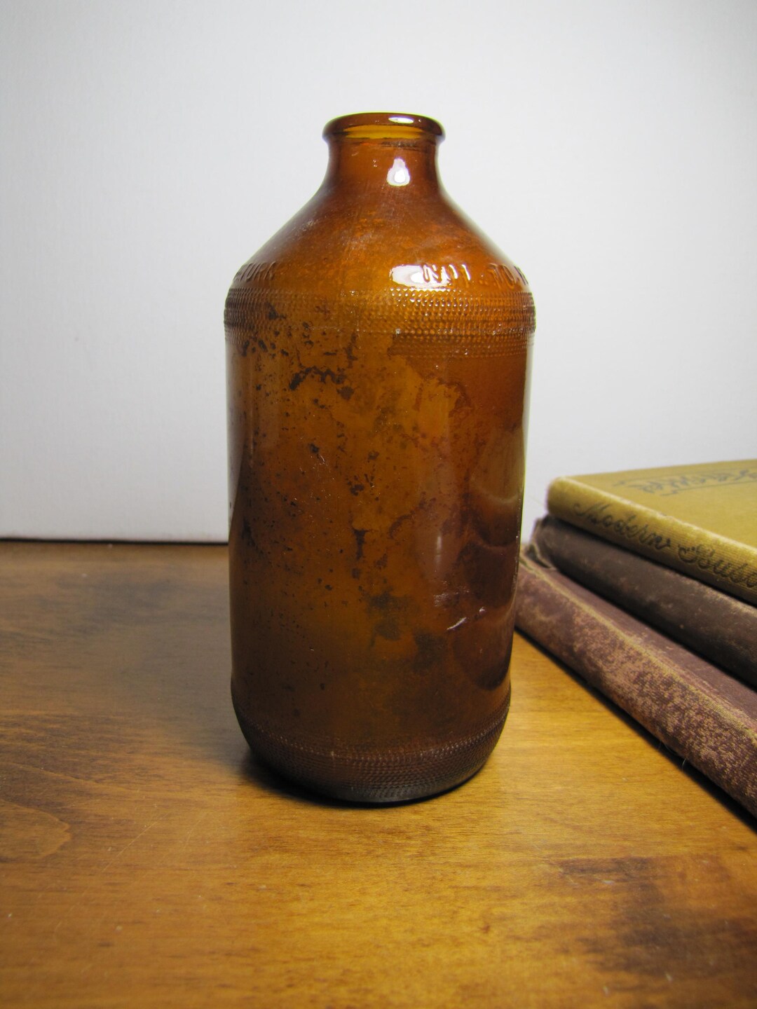 Amber Colored Glass Bottle - Etsy