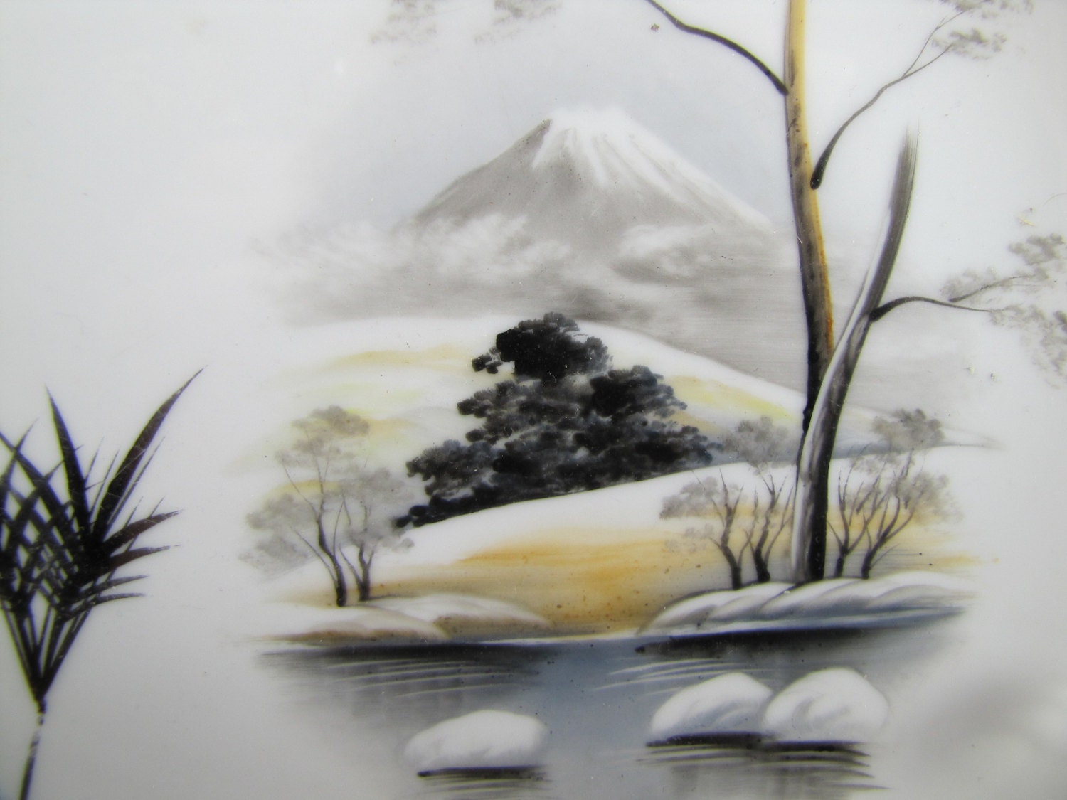 Vintage Lily China Hand Painted Plate - H. Hattori - Platinum Bamboo ...