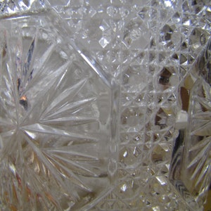 Small Cut Glass Straight Sided Pitcher - Star Burst and Octagon Pattern ...