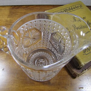 Small Cut Glass Straight Sided Pitcher - Star Burst and Octagon Pattern ...