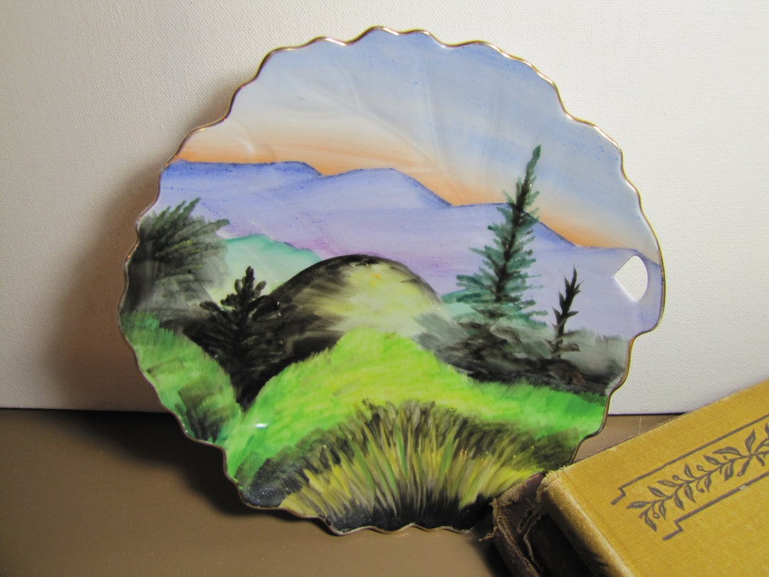Vintage Hand Painted Plate - Sphinx New York - Made in Japan - Etsy