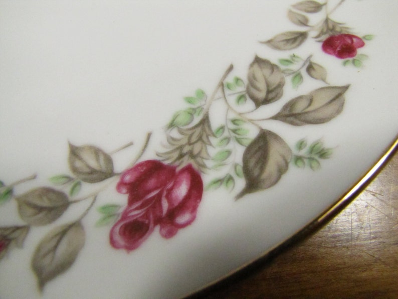 Diamond China - Moss Rose Pattern - Dinner Plate - Gold Accent - Etsy