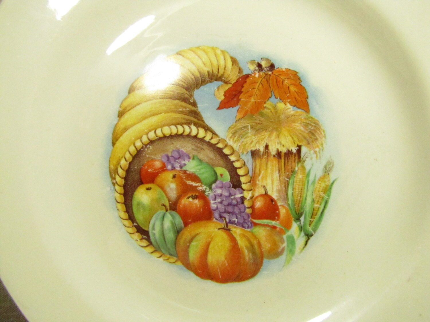 Vintage Cornucopia Plates - Wide Rim - Set of Two (2) - Etsy