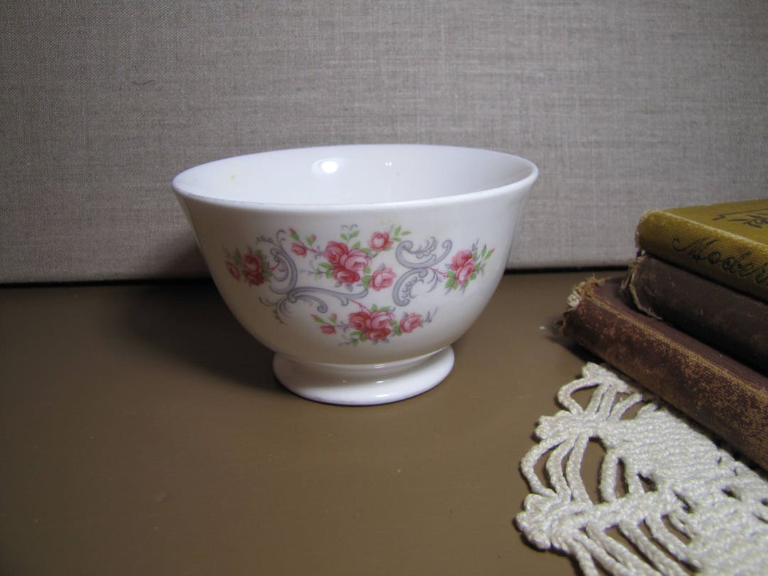 Fine Sone China - Royal Osborne - Porcelain Bowl - Pink Roses - Gray ...
