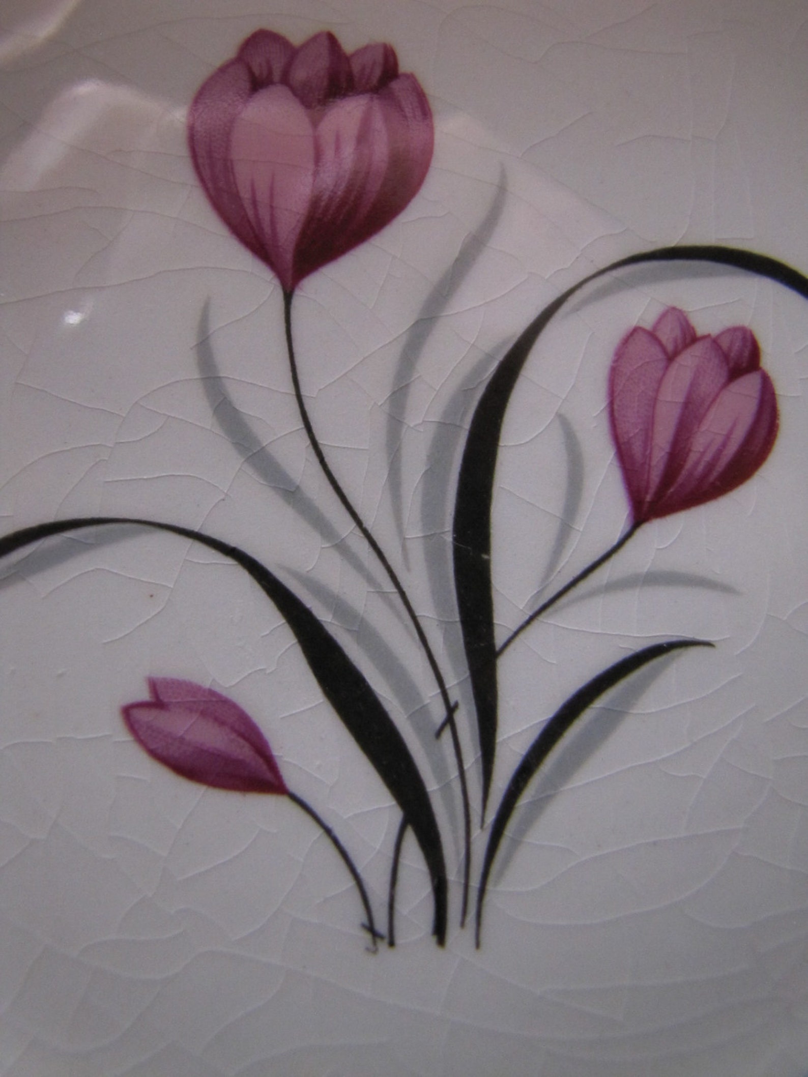 Vintage French Saxon China Crocus Pattern Pink Gray and - Etsy
