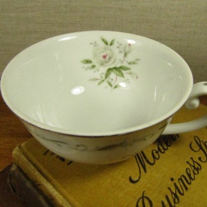 Vintage Diamond China Porcelain Teacup - Romance Pattern - Gray and ...