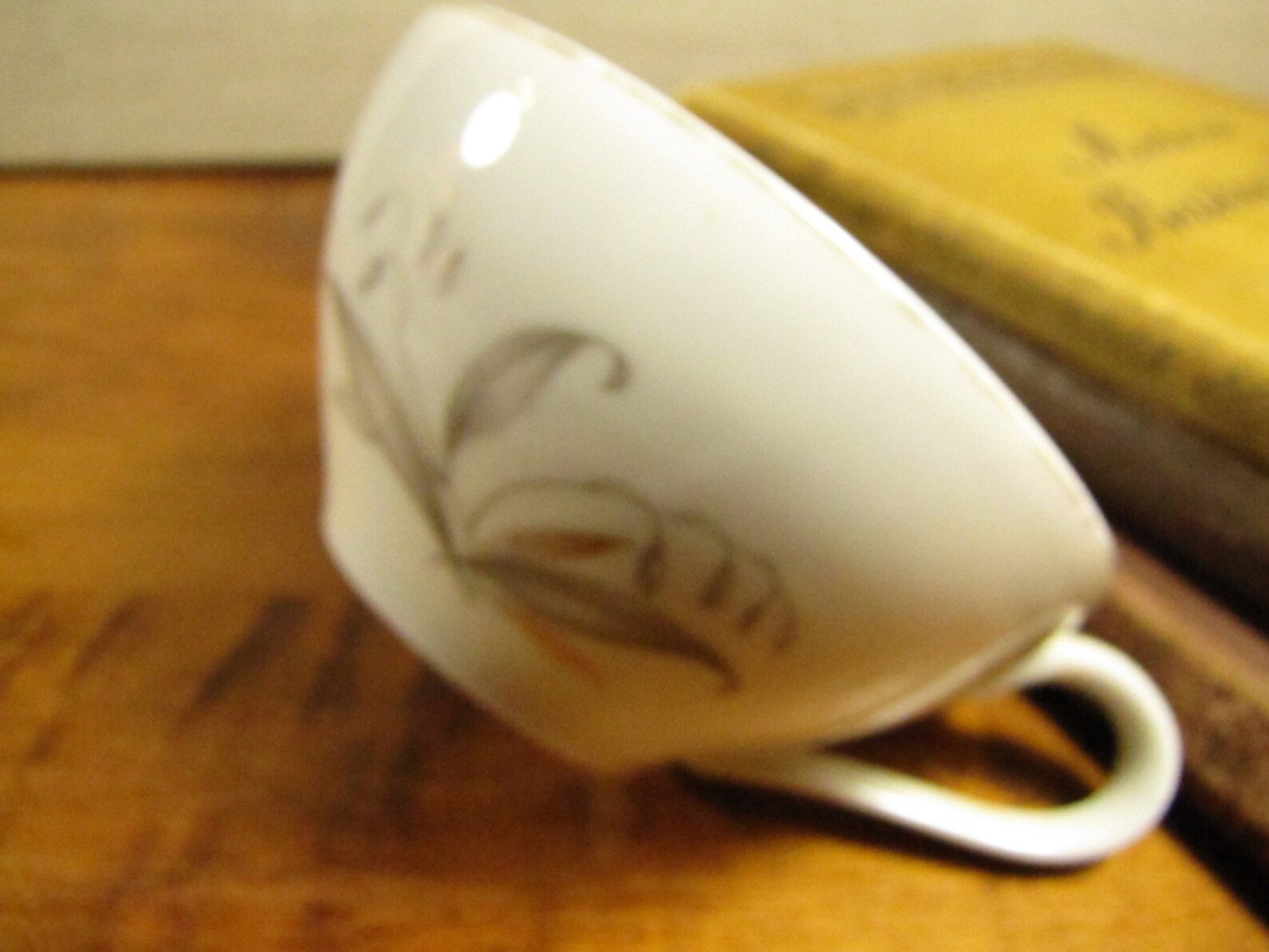 Kaysons Fine China Teacup Golden Rhapsody Gray Flowers and | Etsy