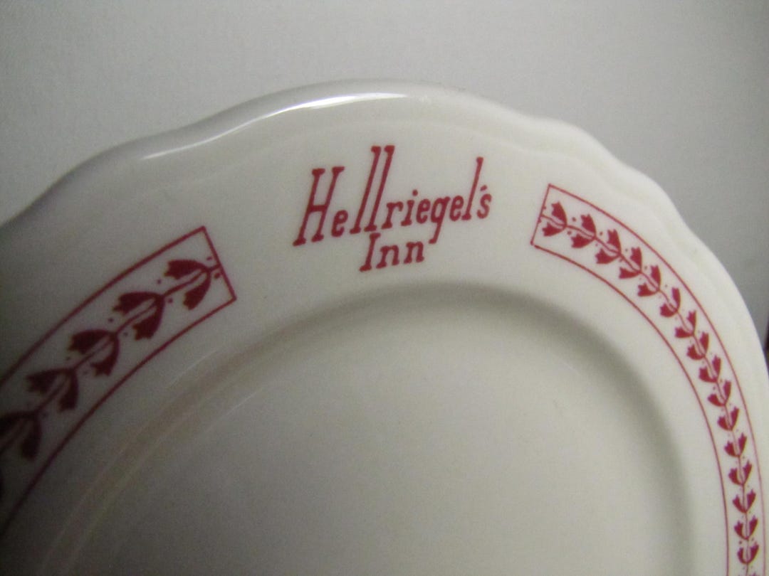 Hellriegel's Inn - Salad Plate - Restaurant Ware - Homer Laughlin - Red ...