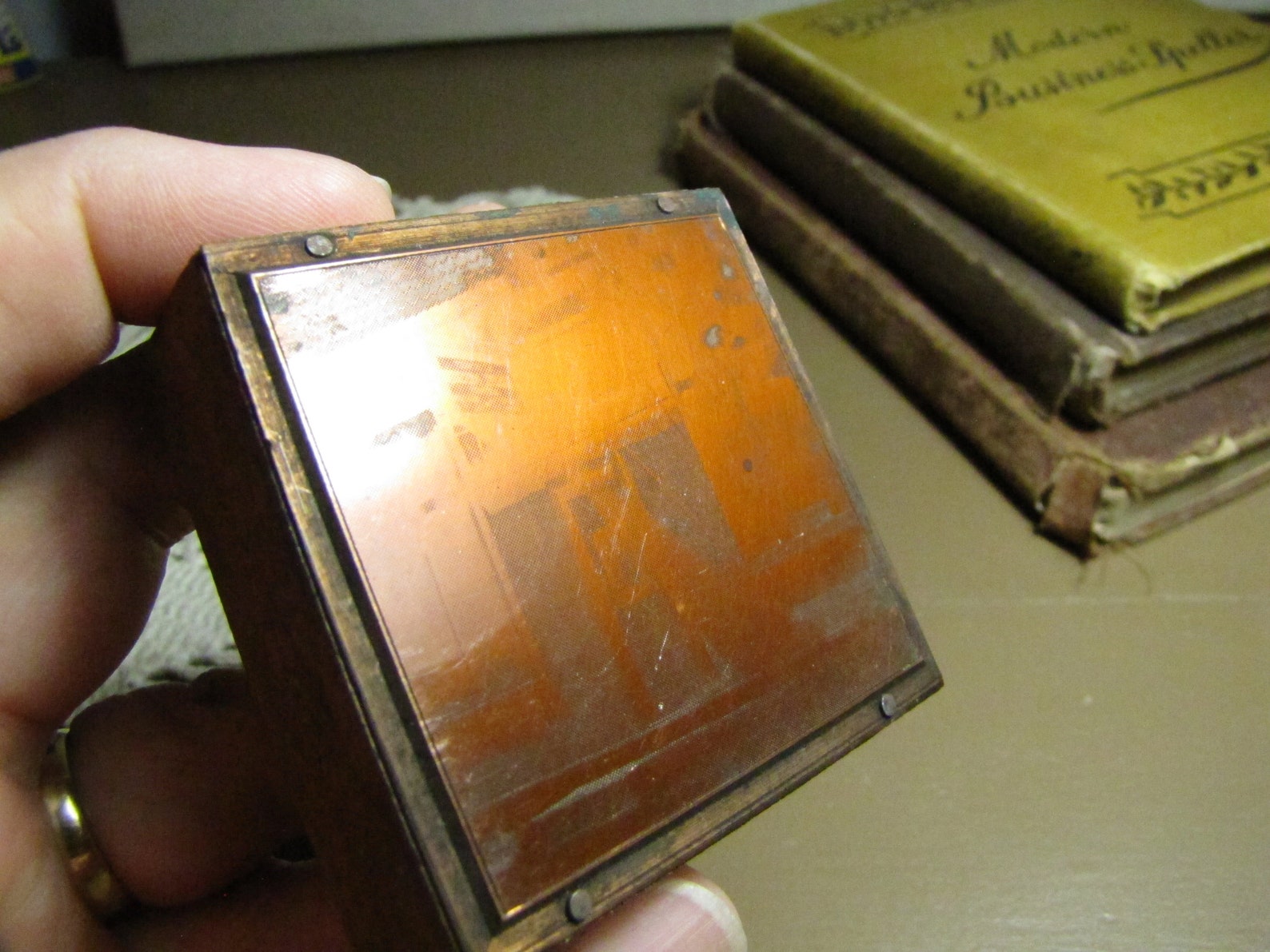 Wooden Printer's Block Copper Plate Negative | Etsy