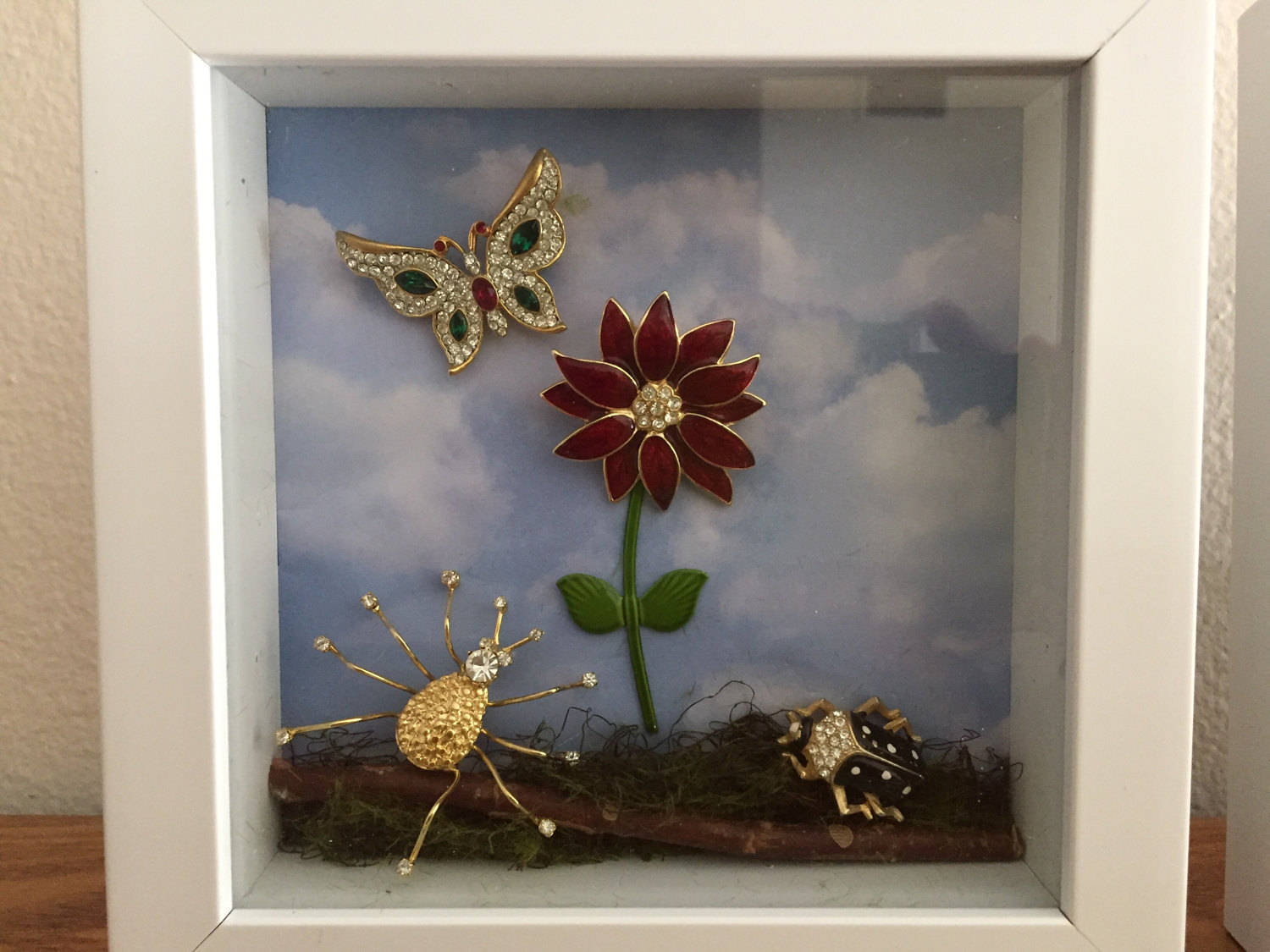 Set of 2 Jewelry Shadow Boxes, Flower Shadow Boxes, Jewelry Shadow ...