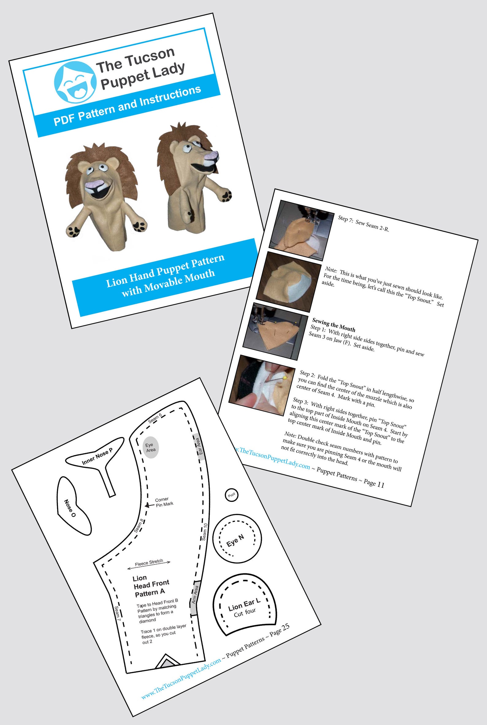Lion Puppet Sewing Pattern - Etsy Canada