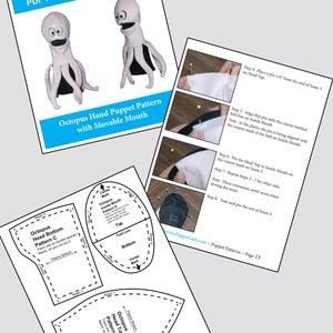 Octopus Puppet Sewing Pattern - Etsy