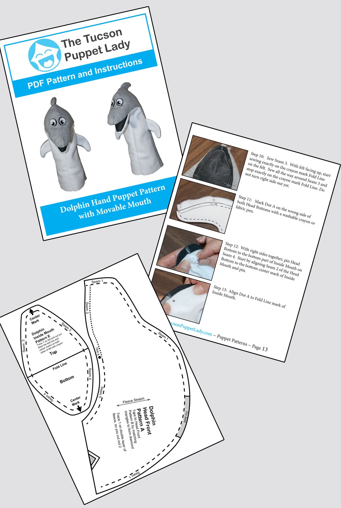 Dolphin Puppet Sewing Pattern - Etsy