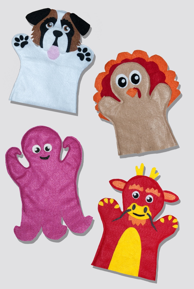 Animal Felt Hand Puppet Pattern Bundle 2 - Etsy