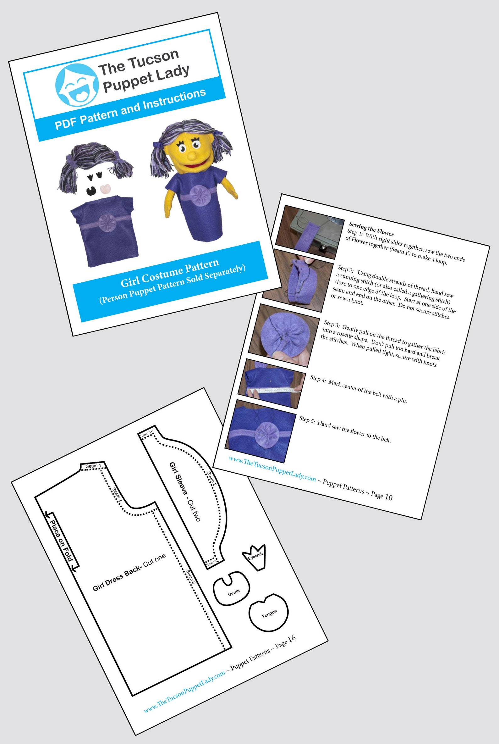 Girl Costume Pattern for Person Puppet - Etsy