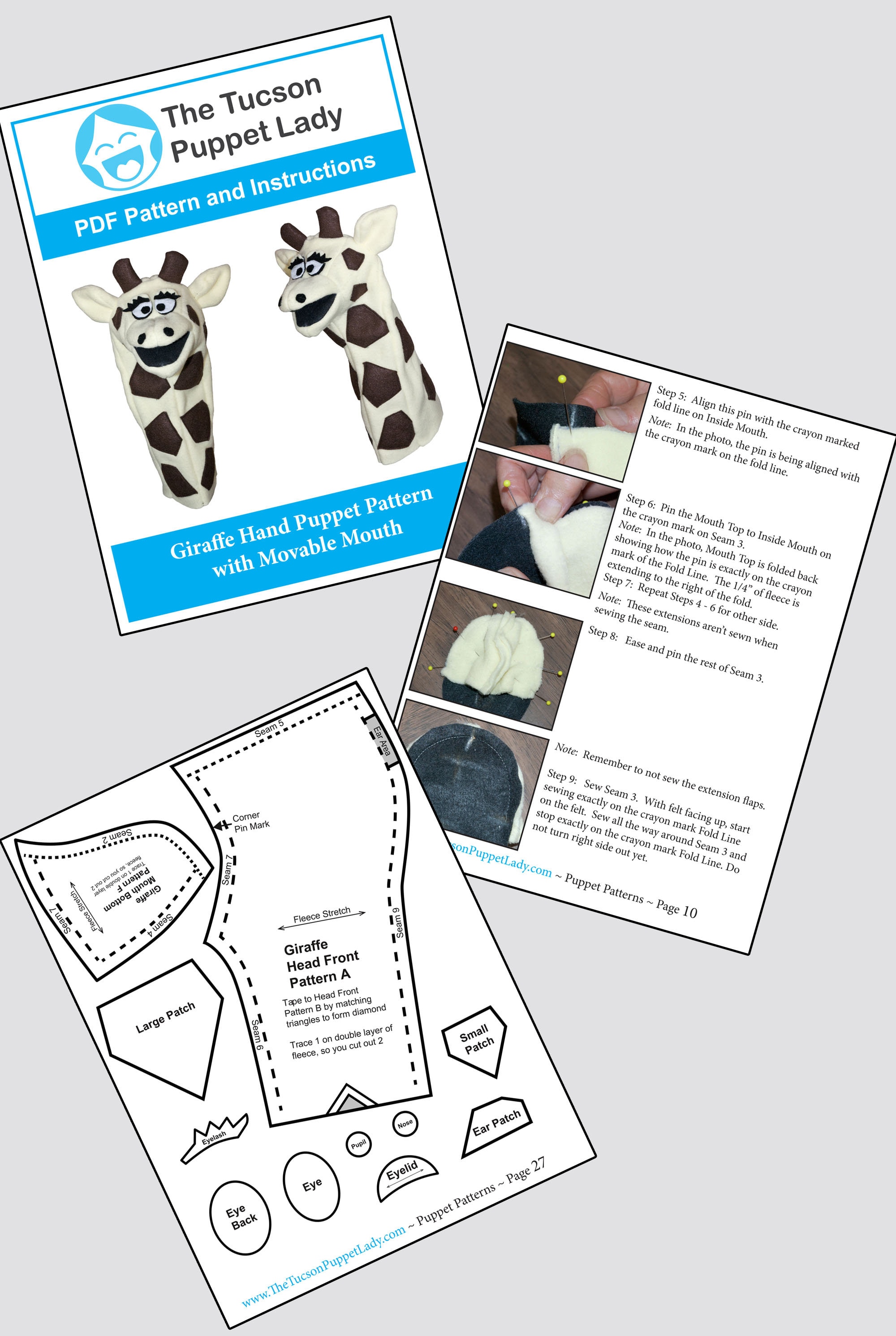 Giraffe Puppet Sewing Pattern - Etsy