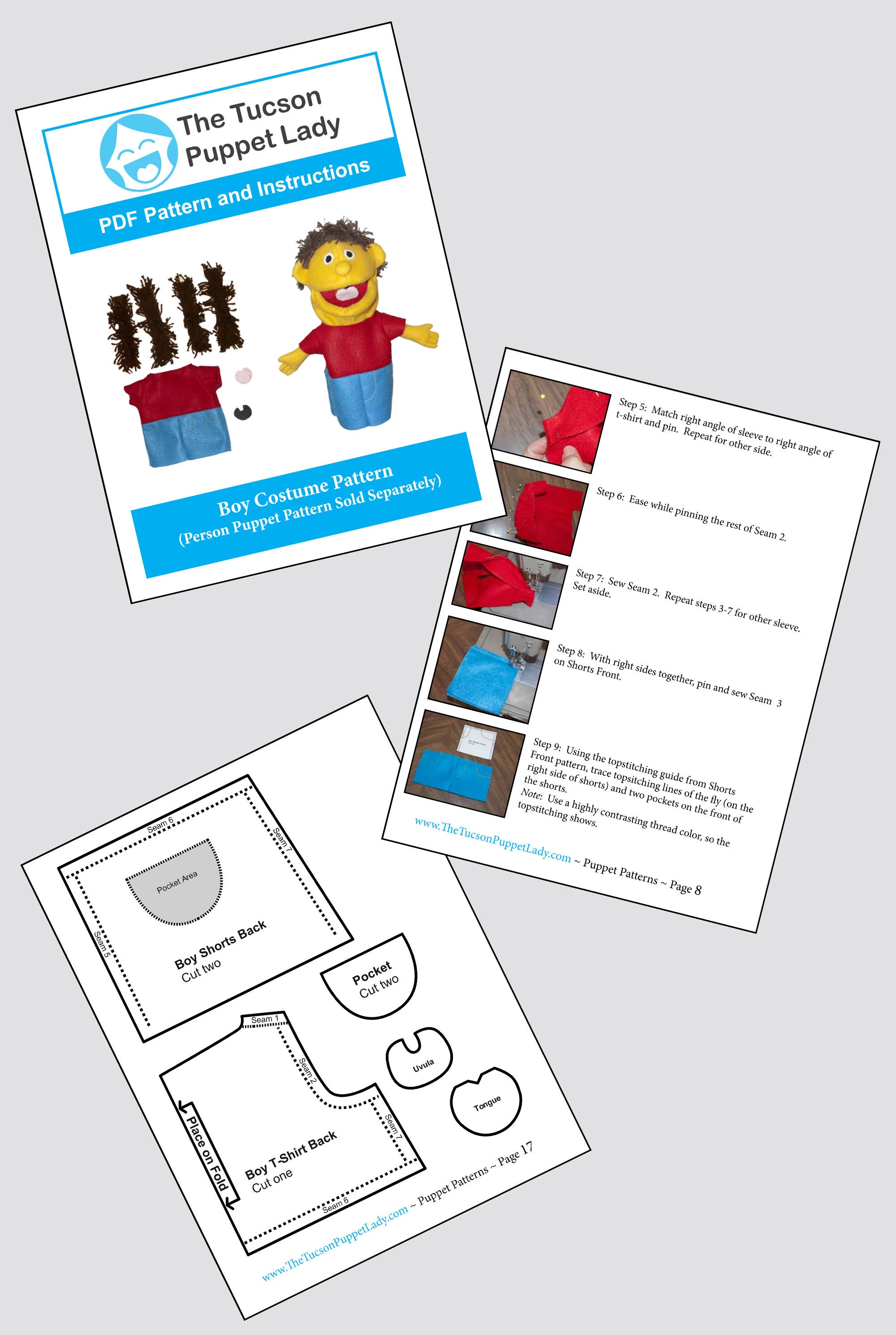 Boy Costume Pattern for Person Puppet - Etsy