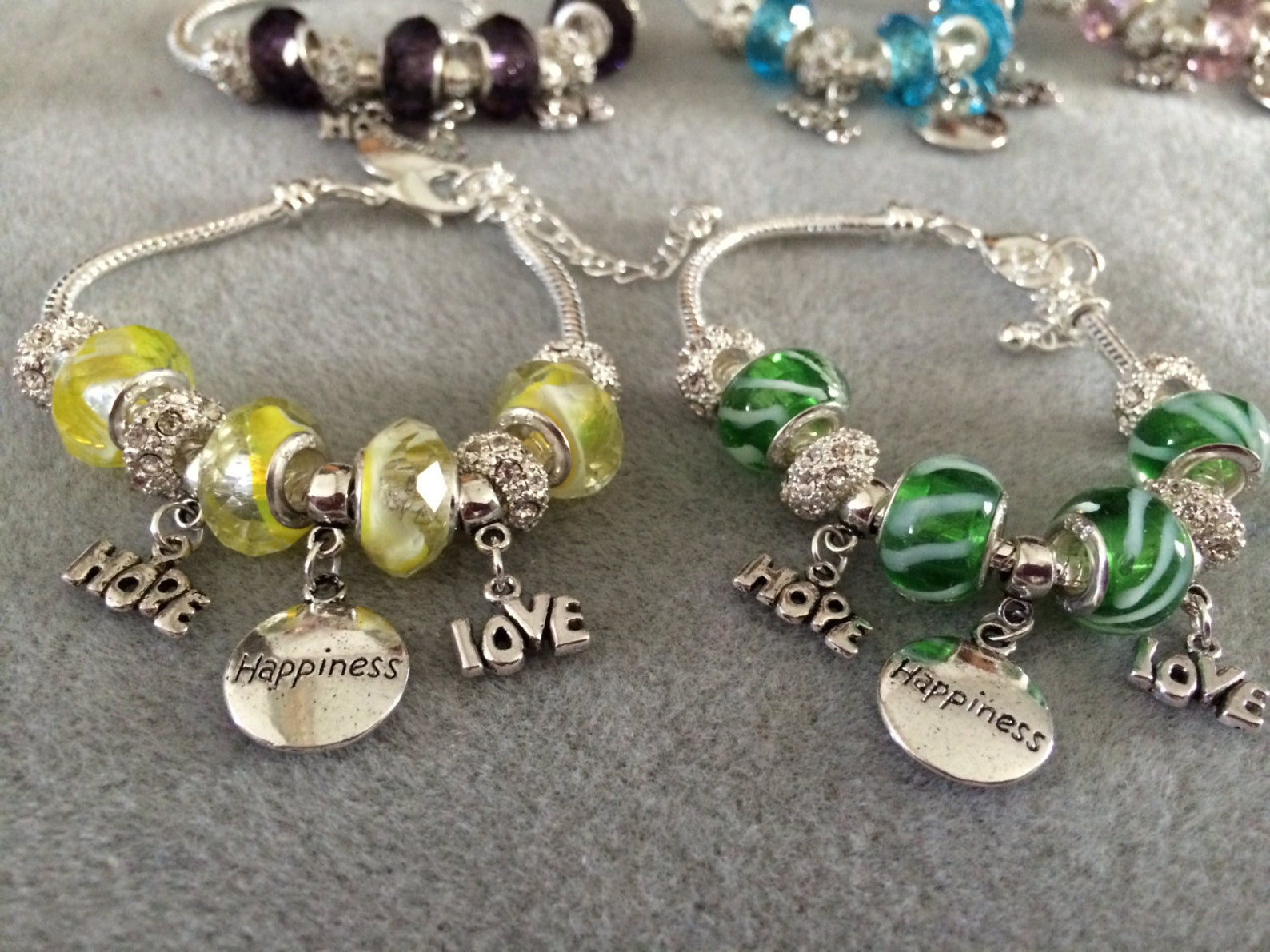 Love, Hope and Happiness Euro Charm Bracelet - Choose Your Favorite ...