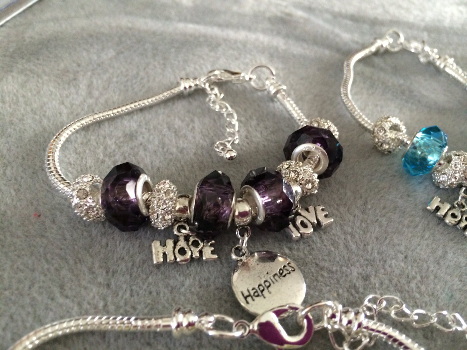 Love, Hope and Happiness Euro Charm Bracelet - Choose Your Favorite ...