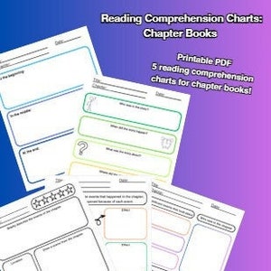 Reading Comprehension Charts - Chapter Books - Etsy