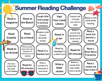 Summer Reading Challenge Printable - Etsy