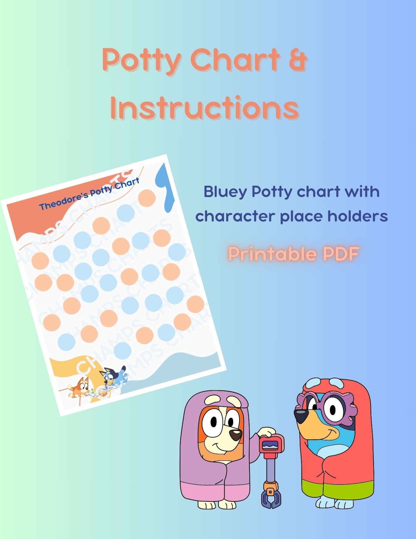 Bluey Potty Training Chart - Etsy