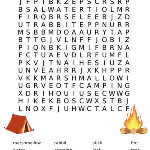 Kids Camping Activity Worksheets - Etsy