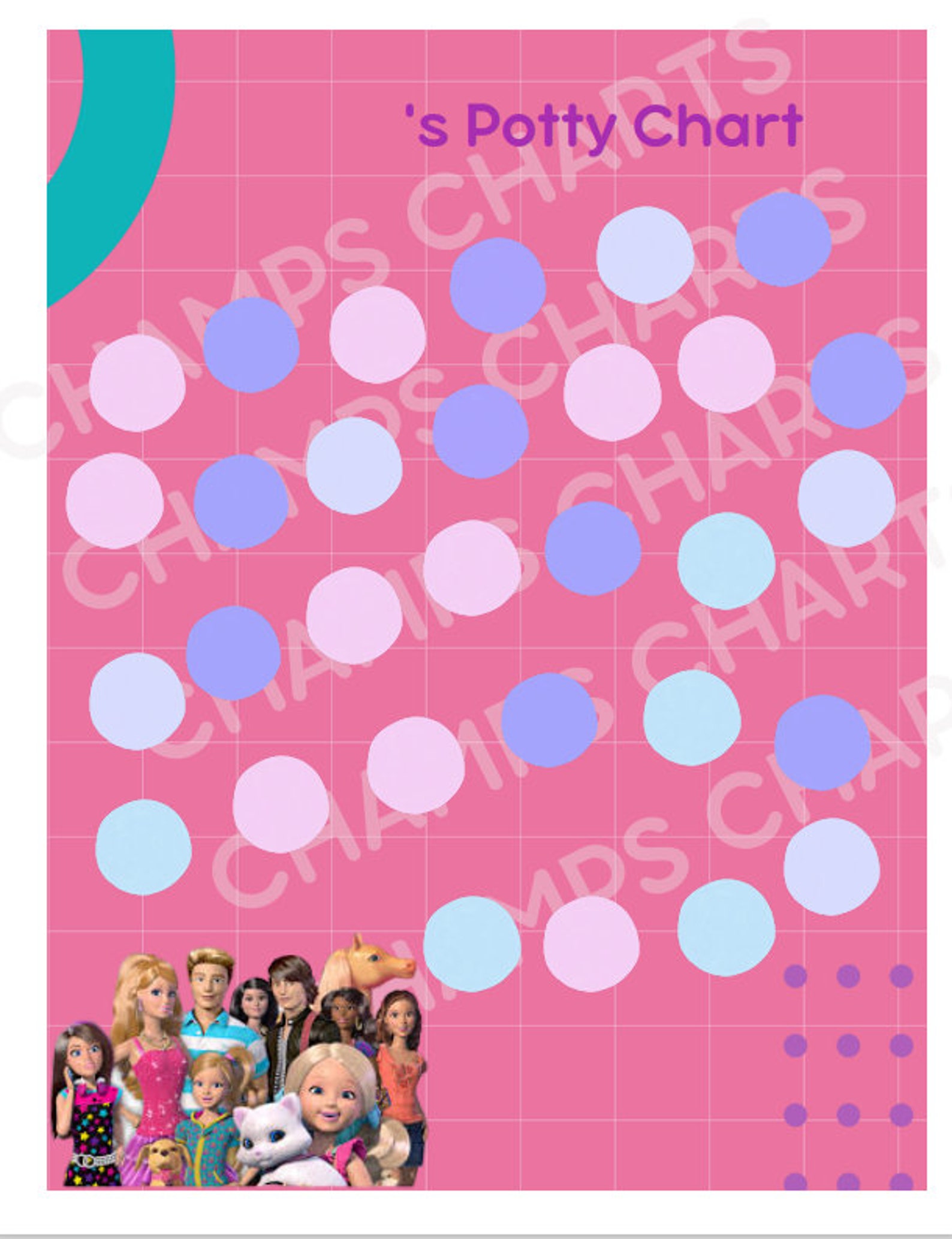 Barbie Potty Training Chart - Etsy