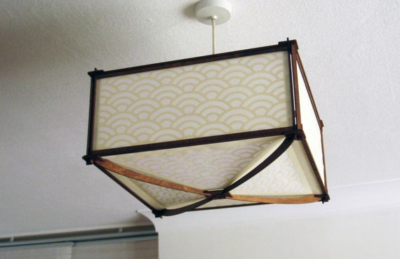 Japanese Style Lampshade With Patterned Screens | Etsy UK