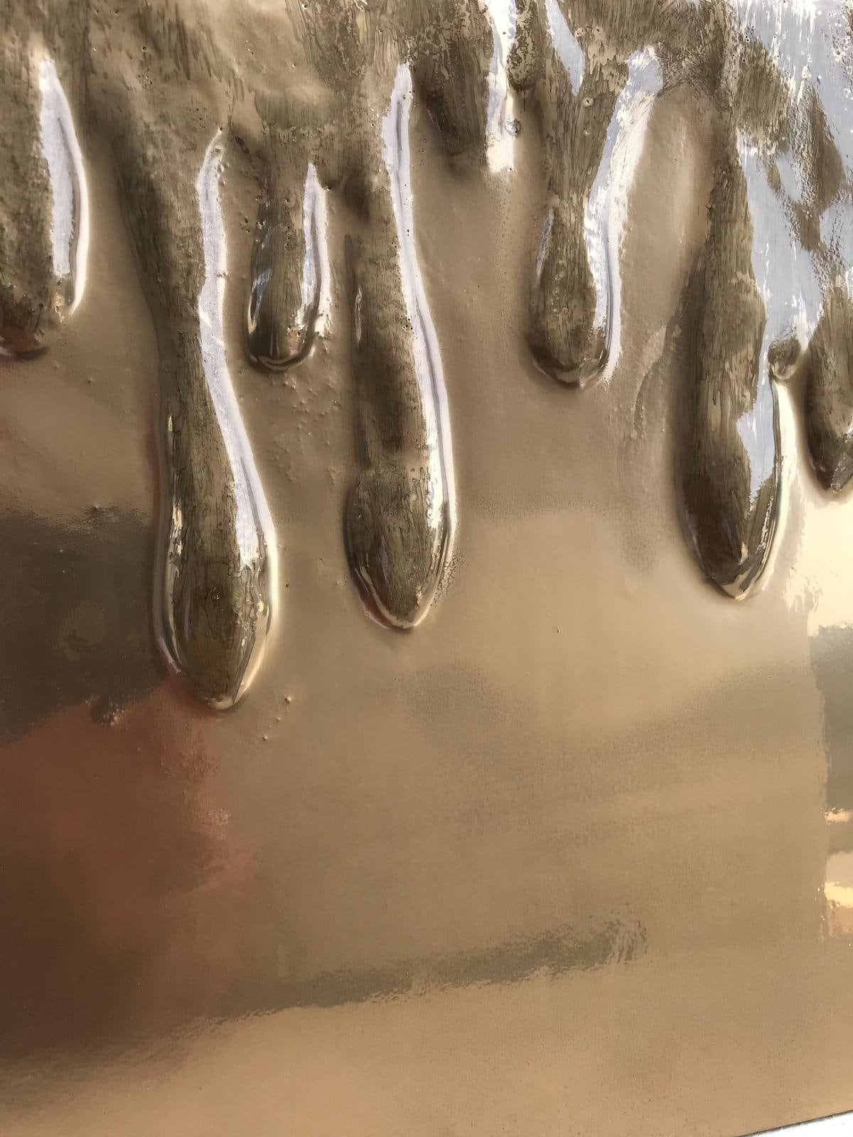 Gold Drops Art Texture Mirror Minimalist Art Elegant 3D Texture ...