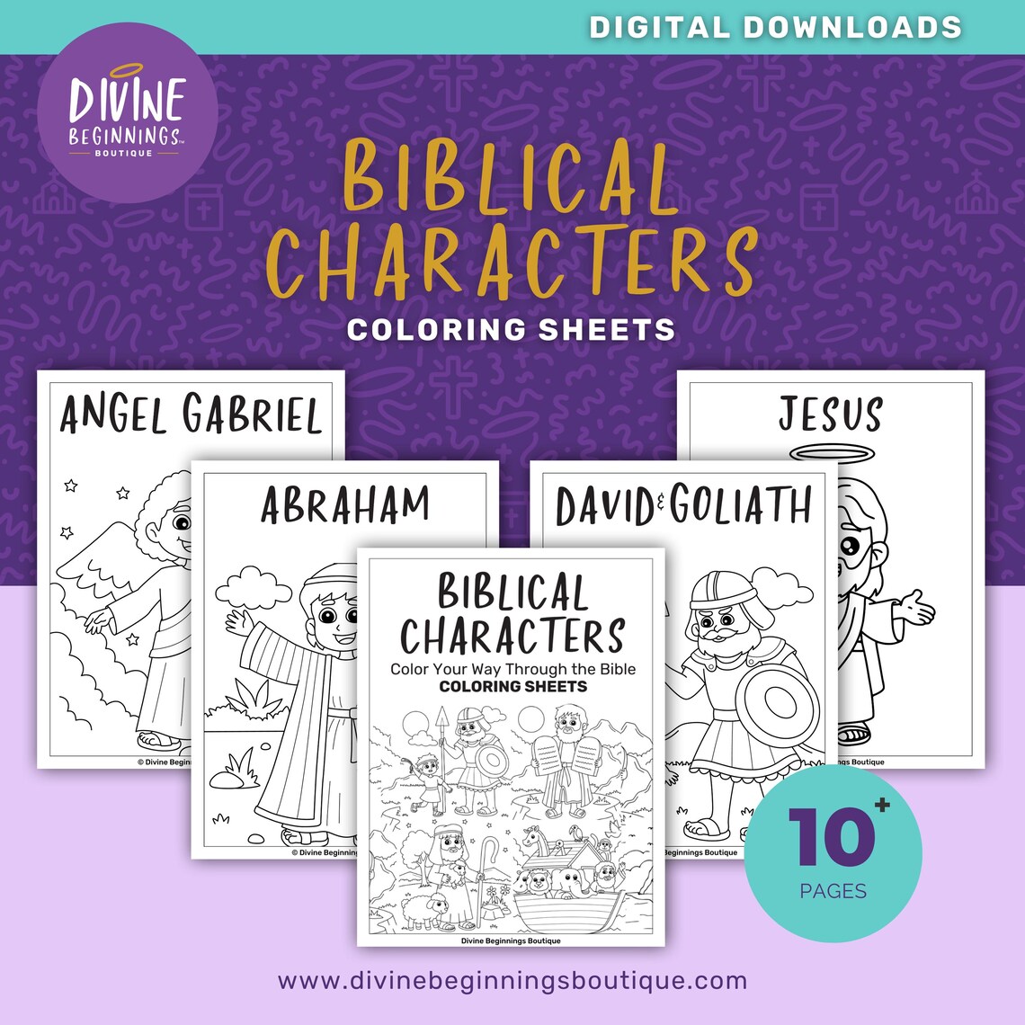 Biblical Characters Coloring Sheets 10 Faith-filled Pages downloadable ...