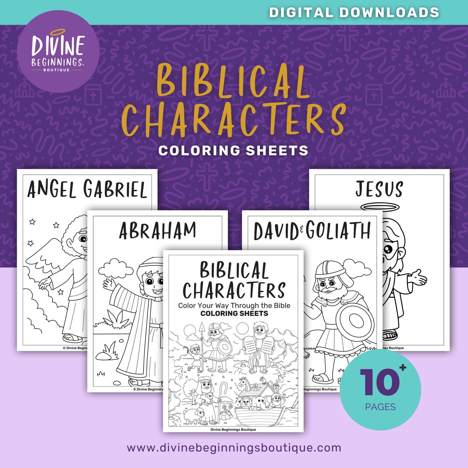 Biblical Characters Coloring Sheets 10 Faith-filled Pages downloadable ...