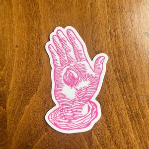 Pink ‘seer’s Hand’ Mystic Vinyl Weatherproof Sticker - Etsy