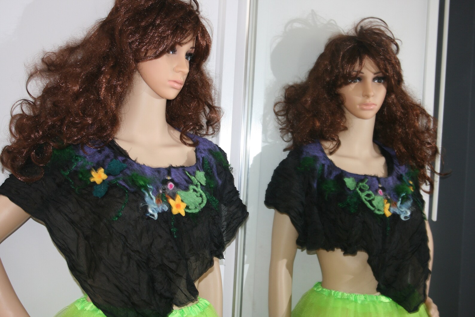Nuno Felted Poncho Top! With Needle Felted Mouse Wearing Witch Hat ...