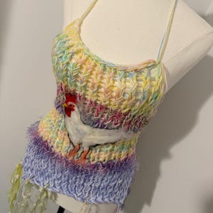 Gorgeous Chicken Art Freeform Knitted Then Needle Felted Chicken Top ...