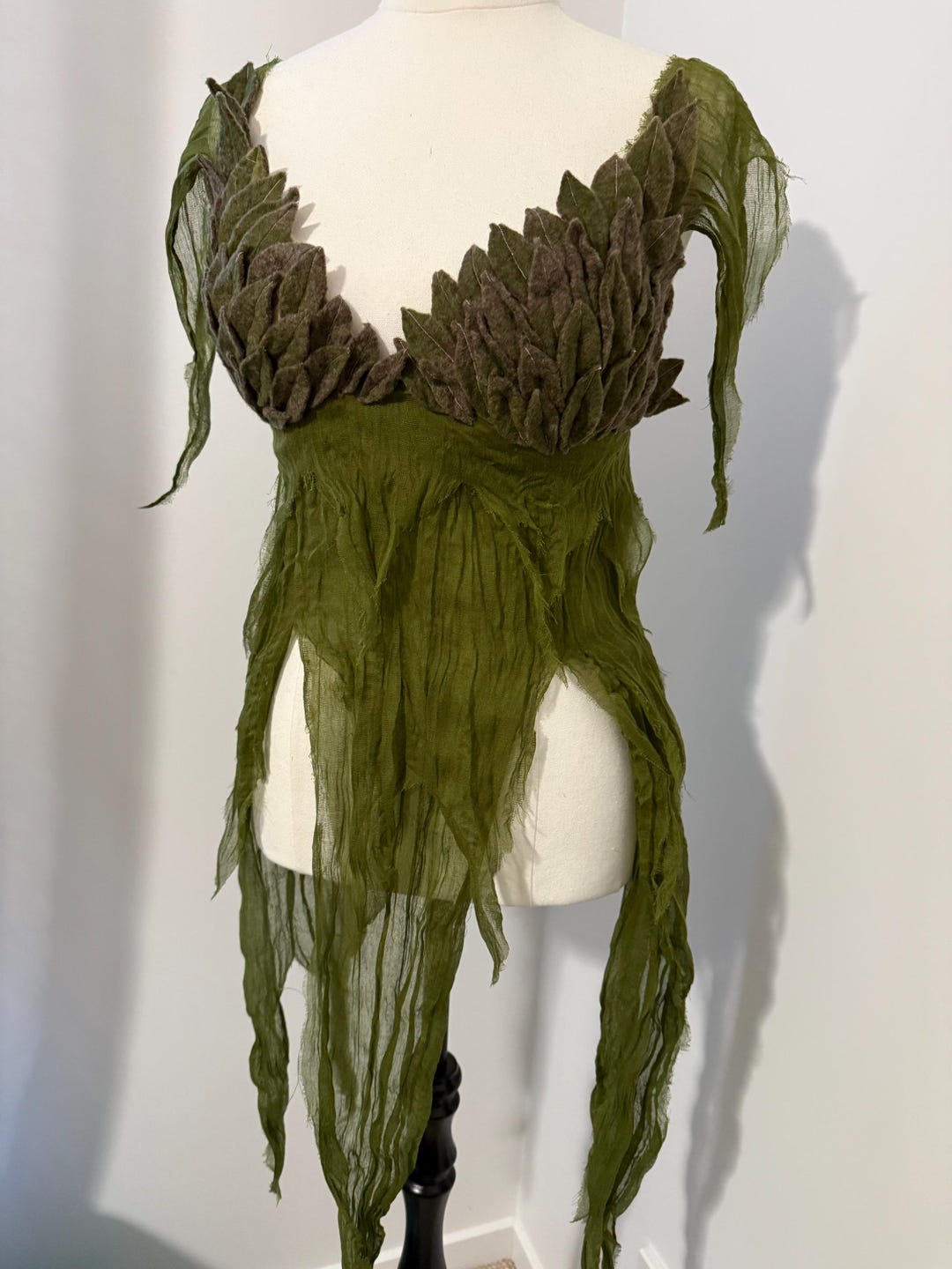 Felted Ethereal Druid Forest Fae Leafy Embellished Push up Bra Dress ...