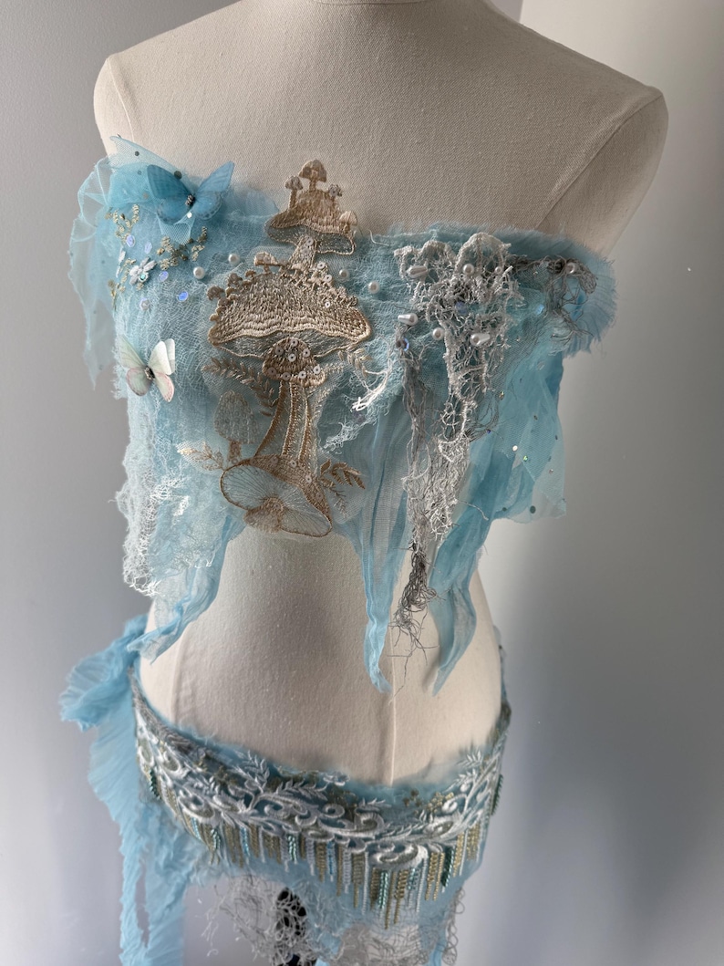 Fairytale Forest Ethereal Outfit! Blue Textile Art to Wear Top and Belt ...