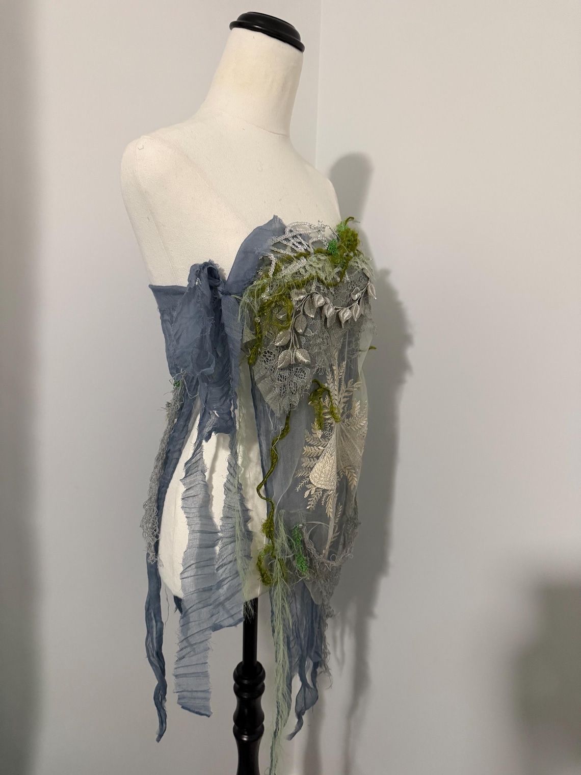Moss Ethereal Outfit! Fairy Tale Textile Art to Wear Mossy Grey Dress ...