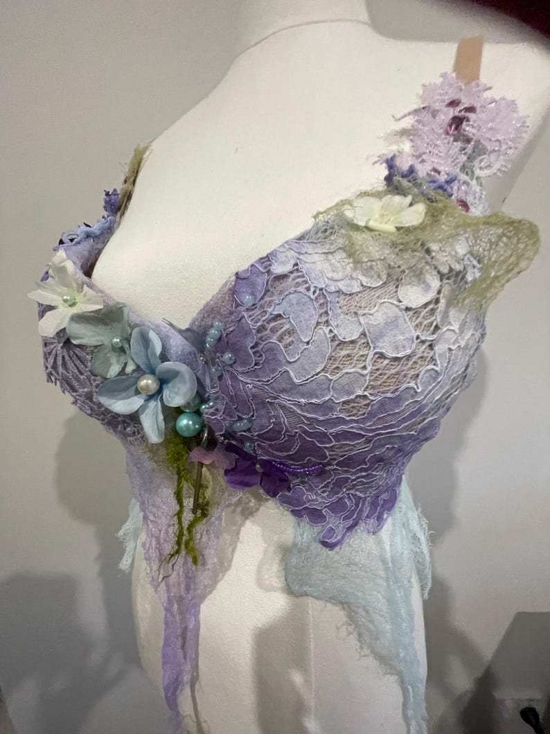 Ethereal Mer Fae Embellished Push up Bra Top! Fairy Tale Textile Art to ...