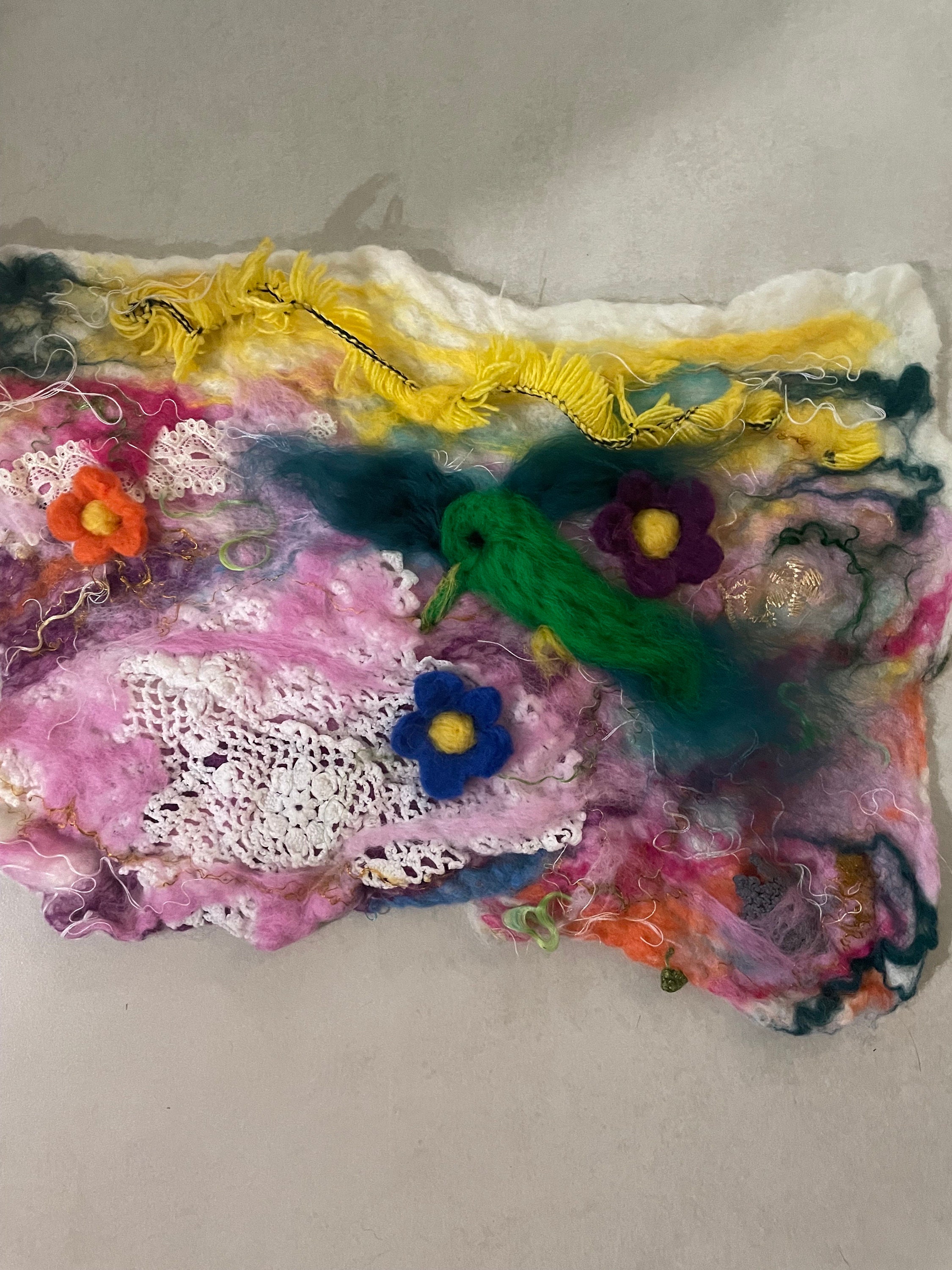 Original Felted Artwork. One of a Kind OOAK Bird Art. Textile Art Work ...