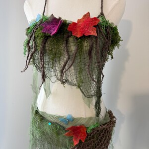 Forest Pixie Festival Ethereal Outfit! Leafy Textile Art to Wear Top ...